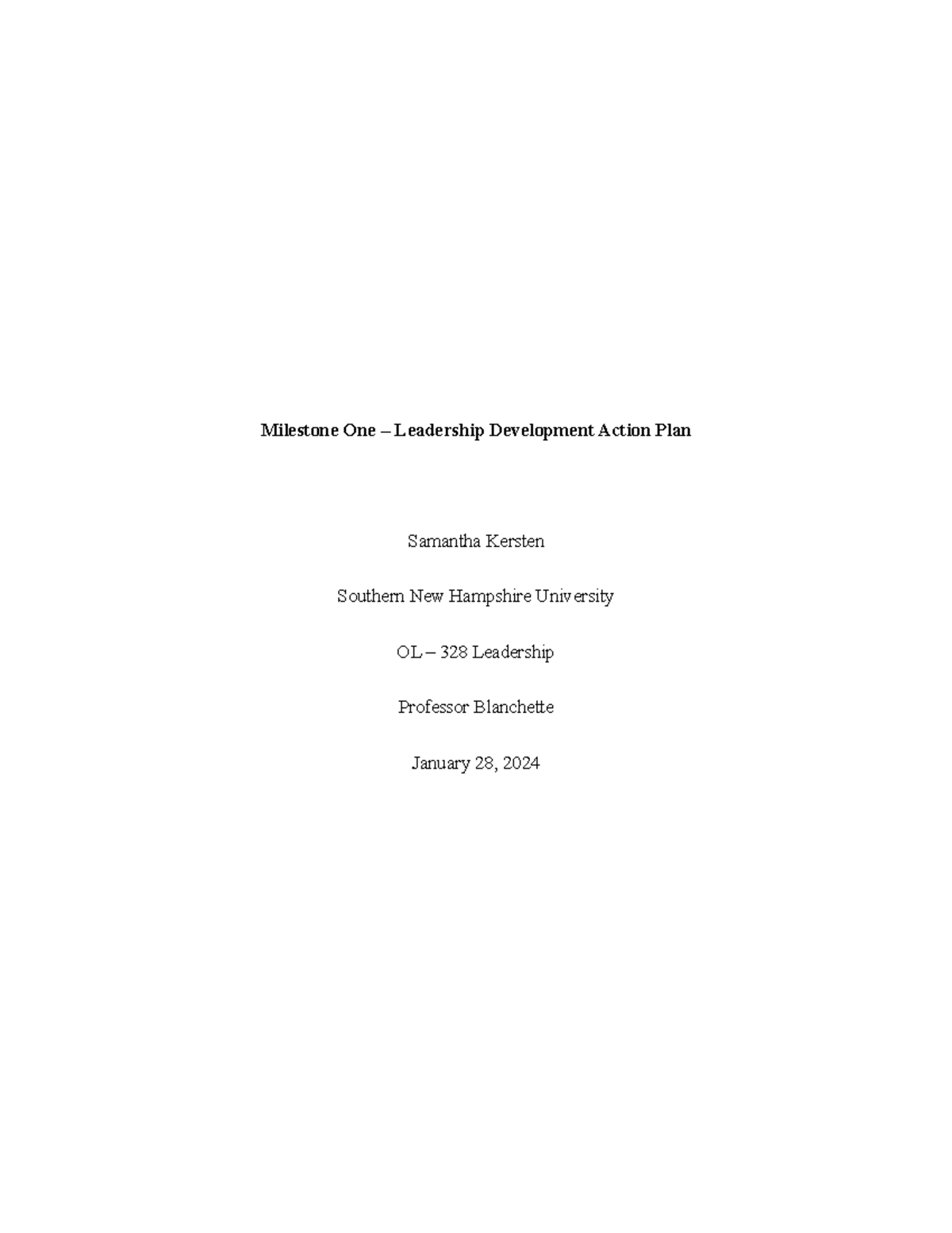 Leadership Milestone One Module 3 - Milestone One – Leadership ...