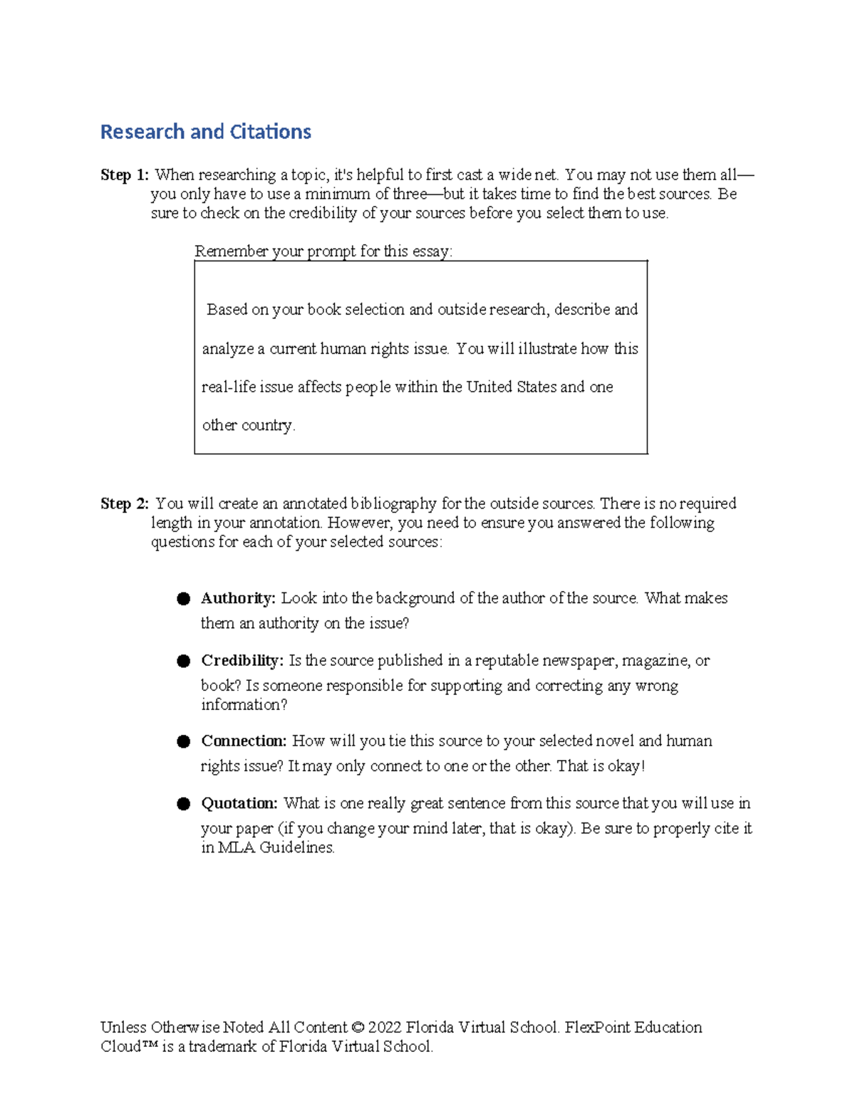 Copy of 3.06 Research - ///// - Research and Citations Step 1: When ...