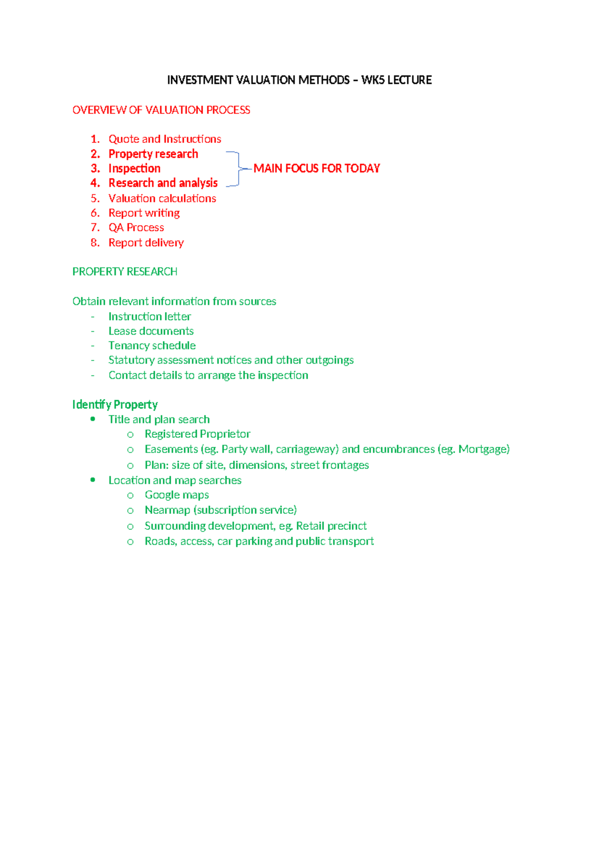 Investment Valuation Methods Wk5Lecture - INVESTMENT VALUATION METHODS ...