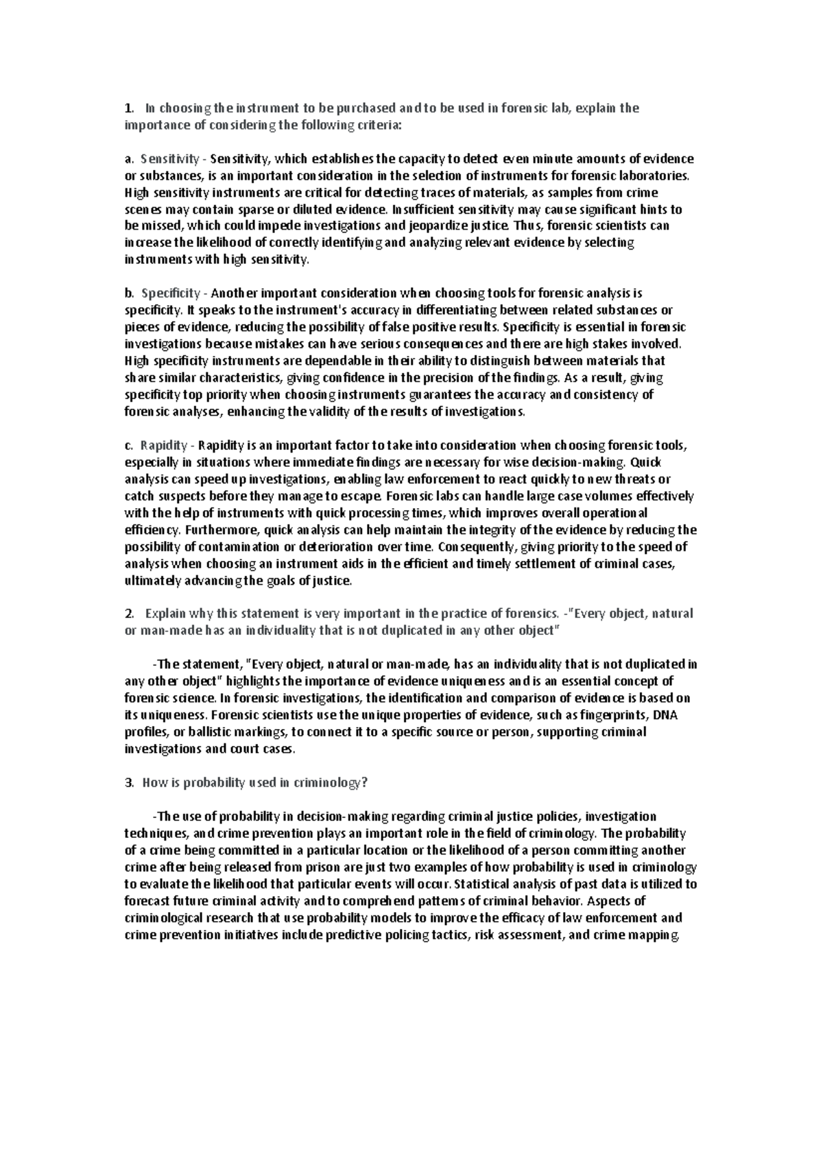 Toxicology - instruments for toxi - In choosing the instrument to be ...