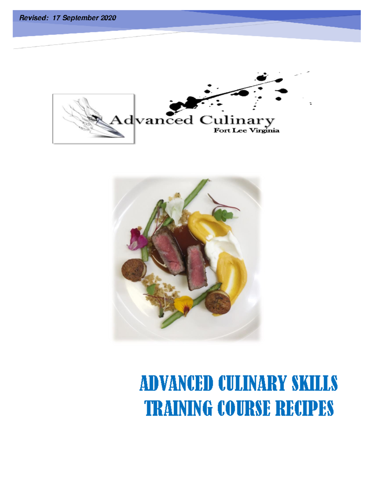 Acstc Master Recipe Book 17SEP2020 - Revised: 17 September 2020 ...