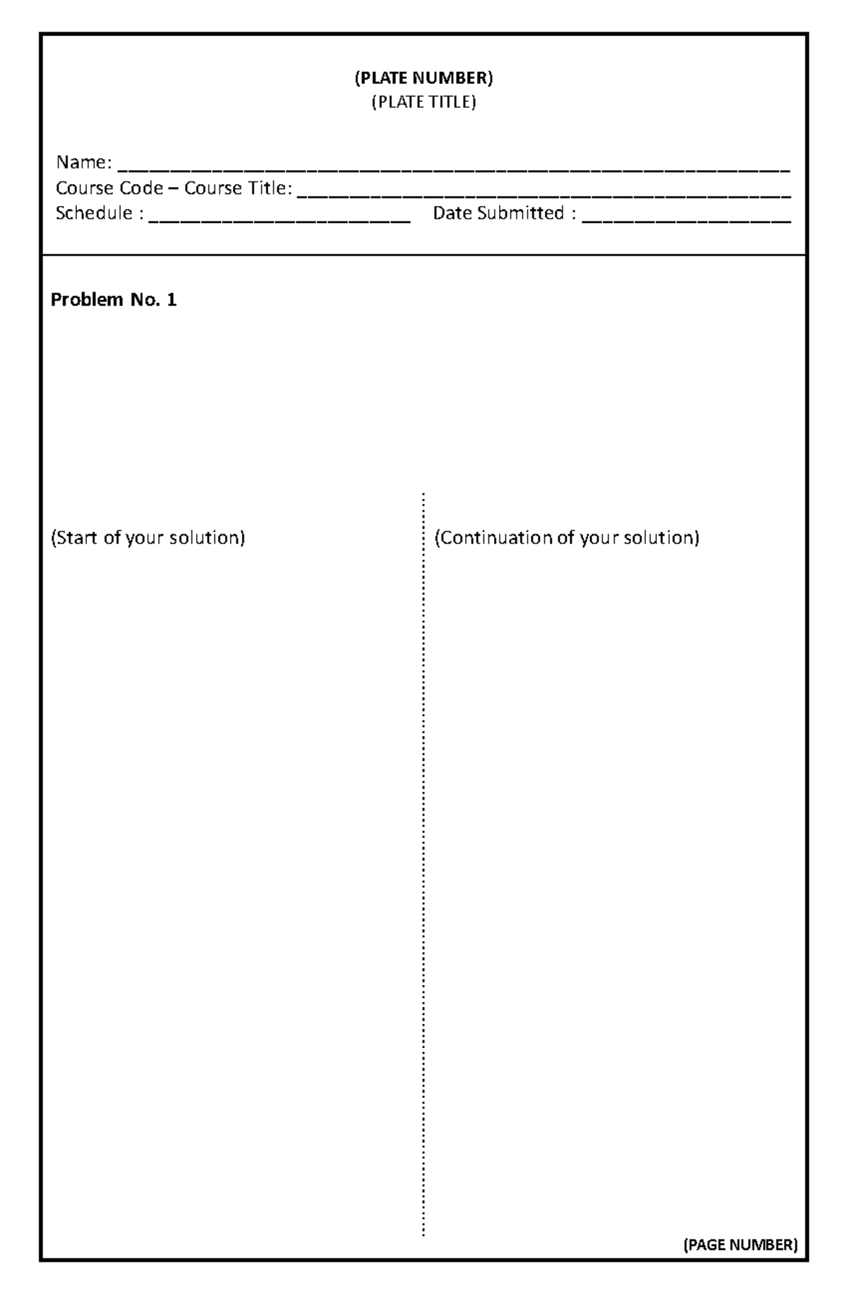 Plate-Format - hi there this gonna help u - (PLATE NUMBER) (PLATE TITLE ...
