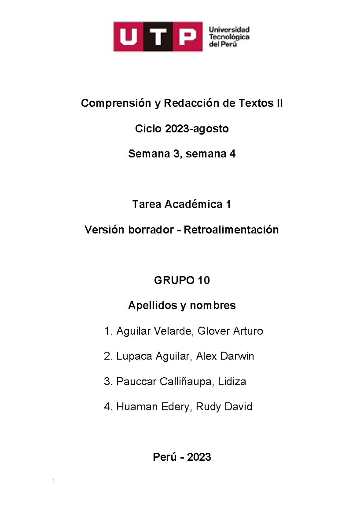 Trabajo semana 3 - Comprensión y Redacción de Textos II Ciclo 2023 ...