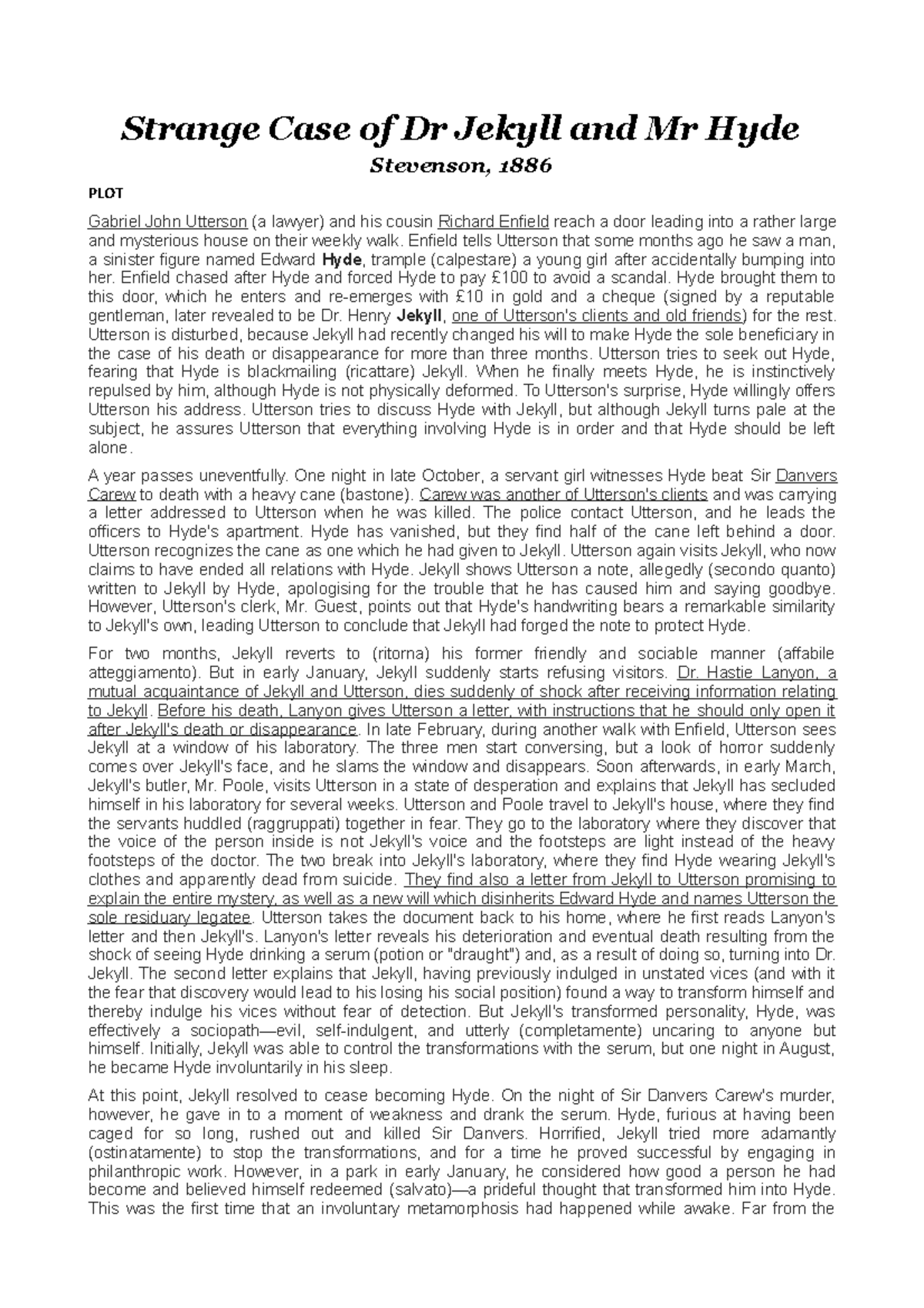 The Strange Case of Dr Jekyll and Mr Hyde - Strange Case of Dr Jekyll ...