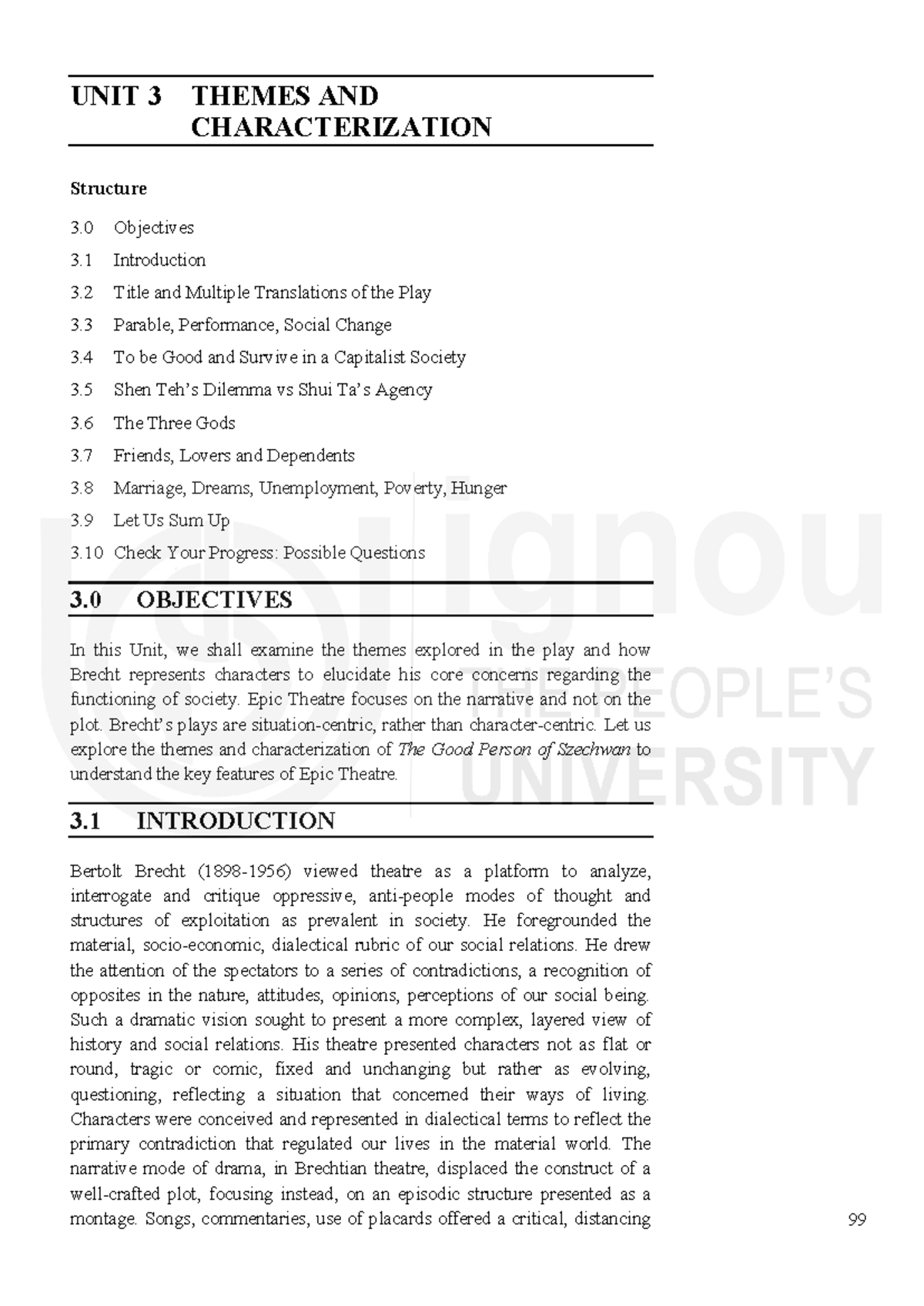 Unit-3-2 - Themes and UNIT 3 THEMES AND Characterization ...