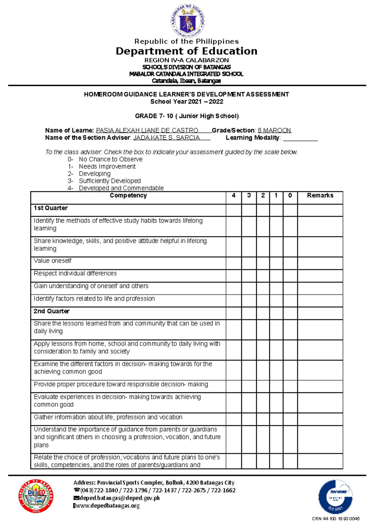 G10 JHS hgp forms - CRN 44 100 18 93 0045 Republic of the Philippines ...