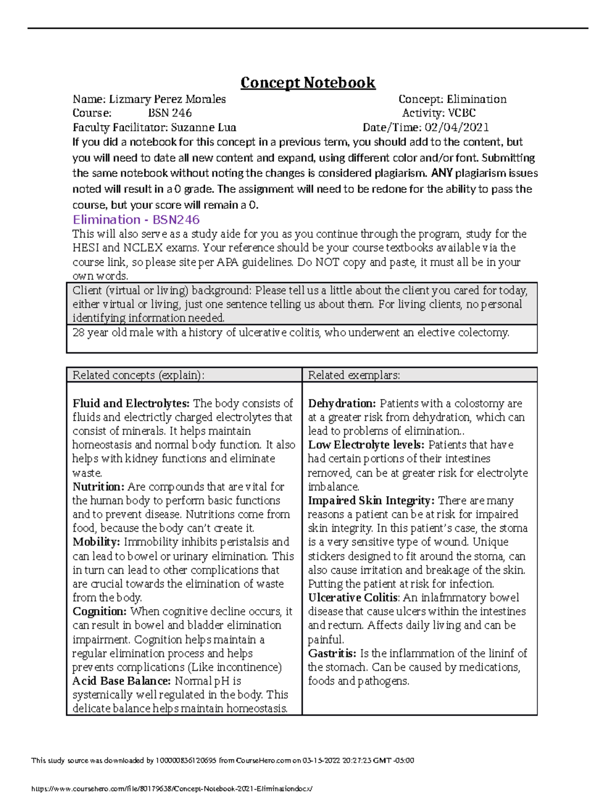 Elimination example - instructions for concept notebook to process ...