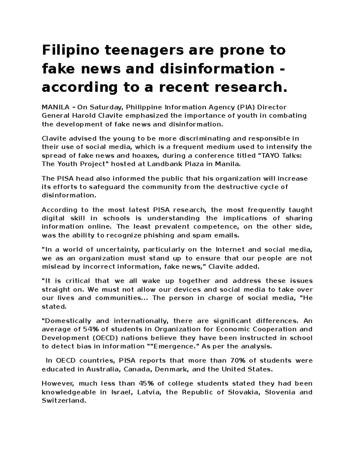 Fake News Rhian Tanael - A brief document journal about fake news ...