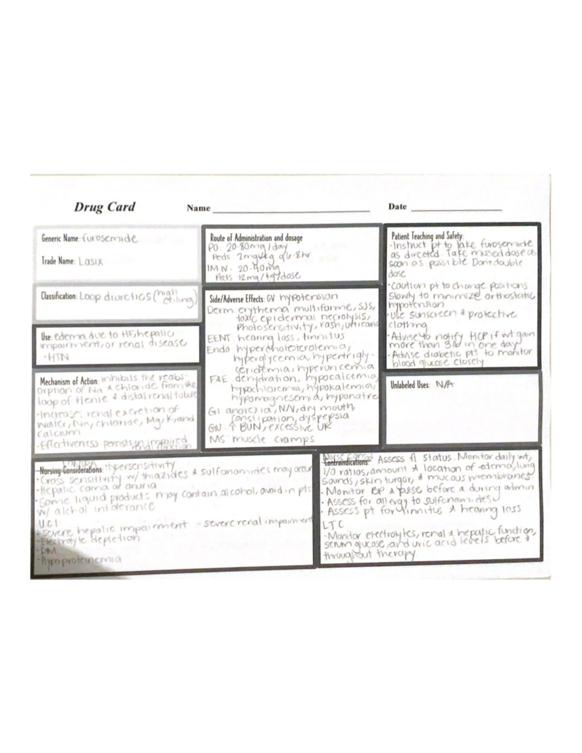 Module 8 Drug Cards - NSG 124 - Studocu