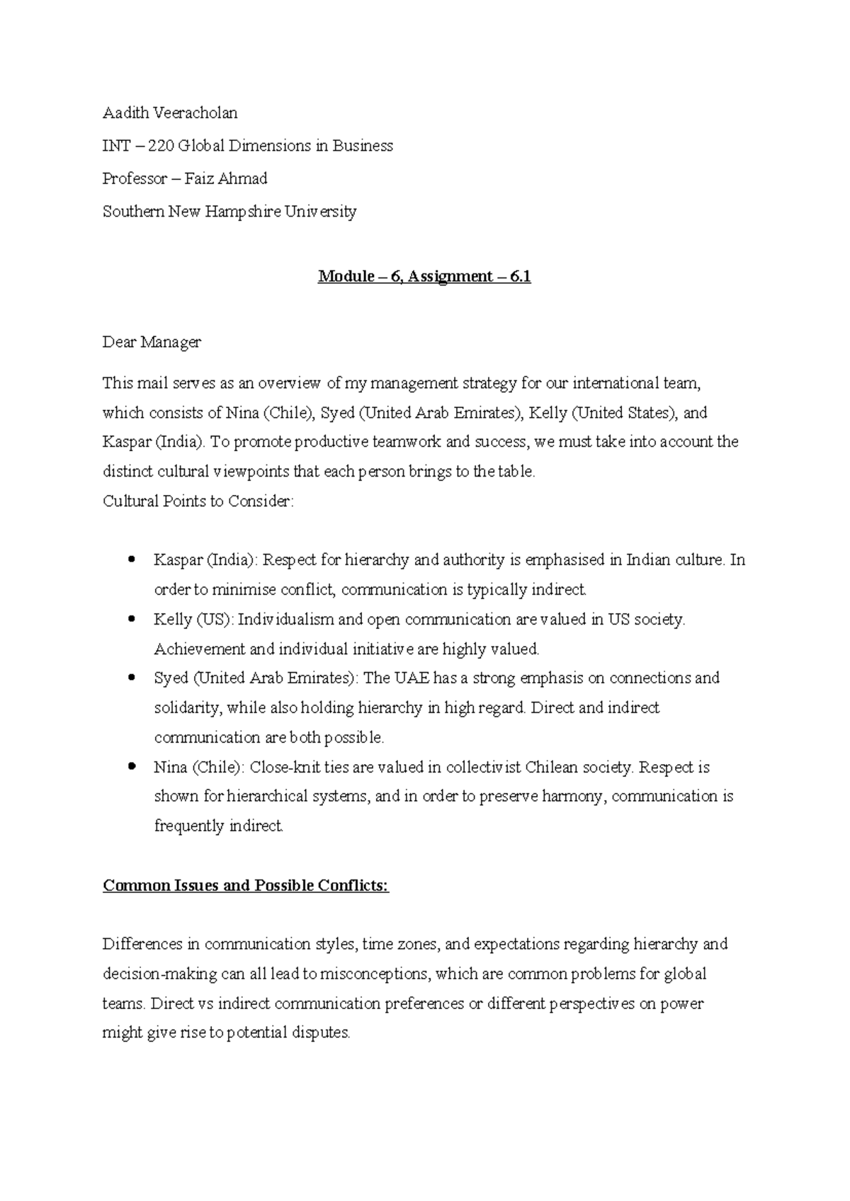 INT - 220, Module - 6, Assingment - 6 - Aadith Veeracholan INT – 220 ...