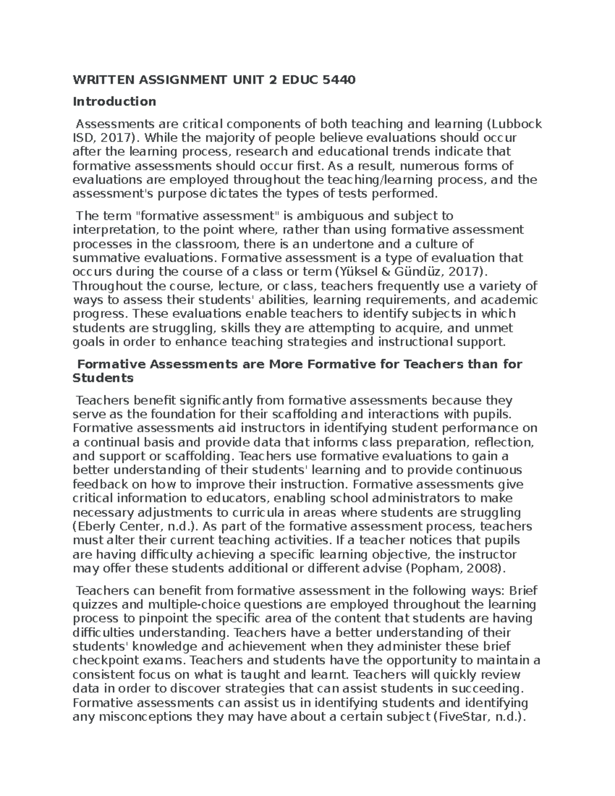 EDUC 5440 UNIT 2 - DISCUSSION ASSIGNMENT - WRITTEN ASSIGNMENT UNIT 2 ...