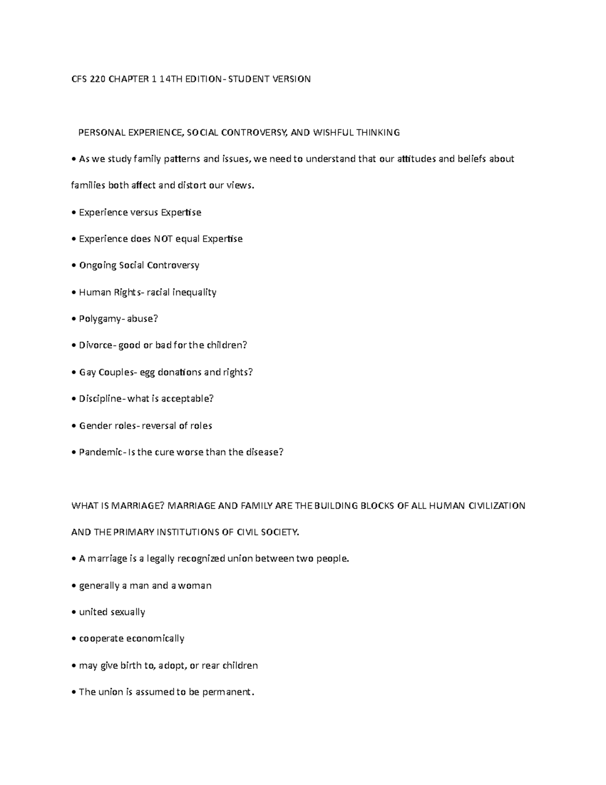 Cfs 220 ch 1 - Lecture notes for chapter one - CFS 220 CHAPTER 1 14TH ...