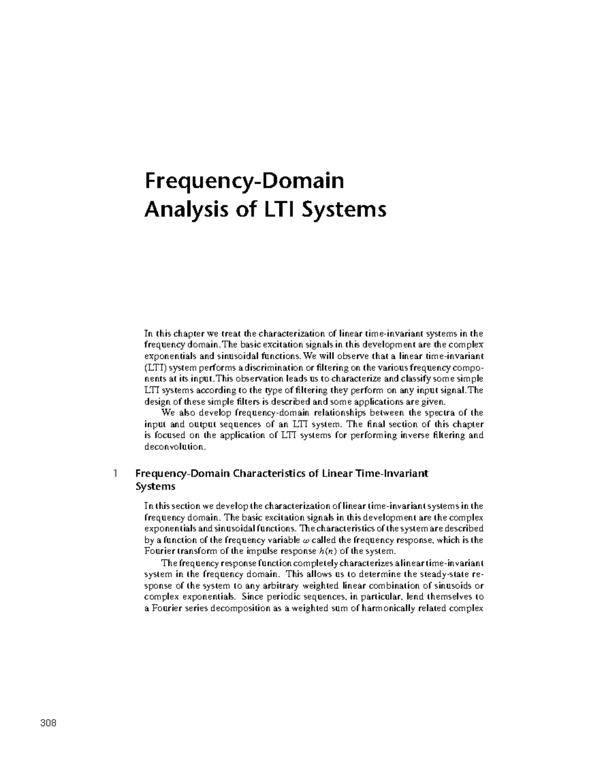 Frequency Domain Analysis of LTI Systems - Frequency-Domain Analysis of ...