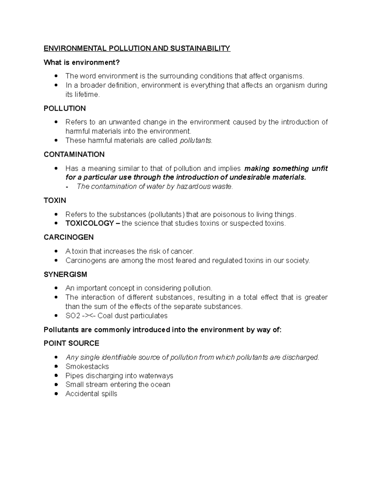 GEE1- Final EXAM- Reviewer- Coverage - ENVIRONMENTAL POLLUTION AND ...