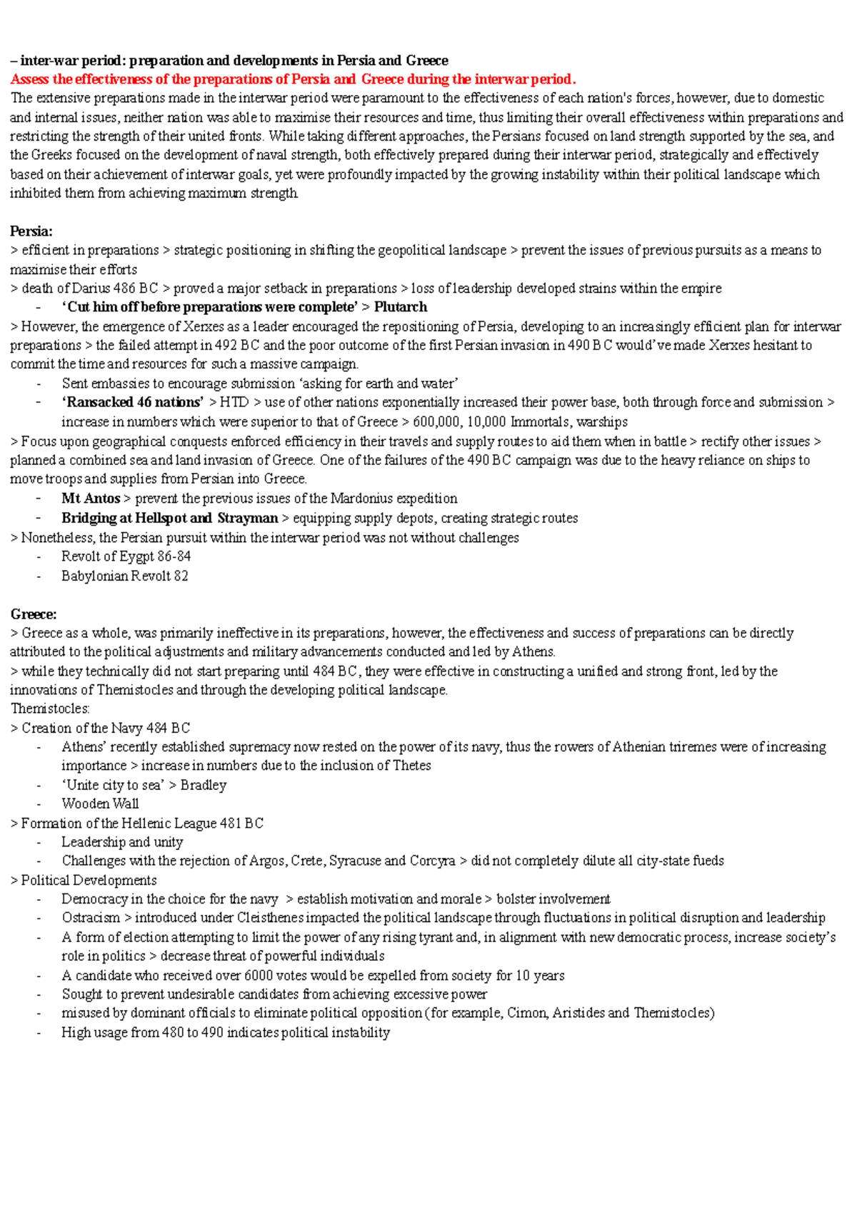 Interwar Period - Greece 550-440 BC - inter-war period: preparation and ...