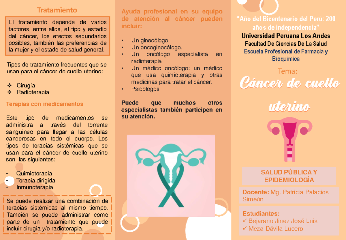 Semana 3 Cancer de cuello uterino-Triptico - “Año del Bicentenario del ...