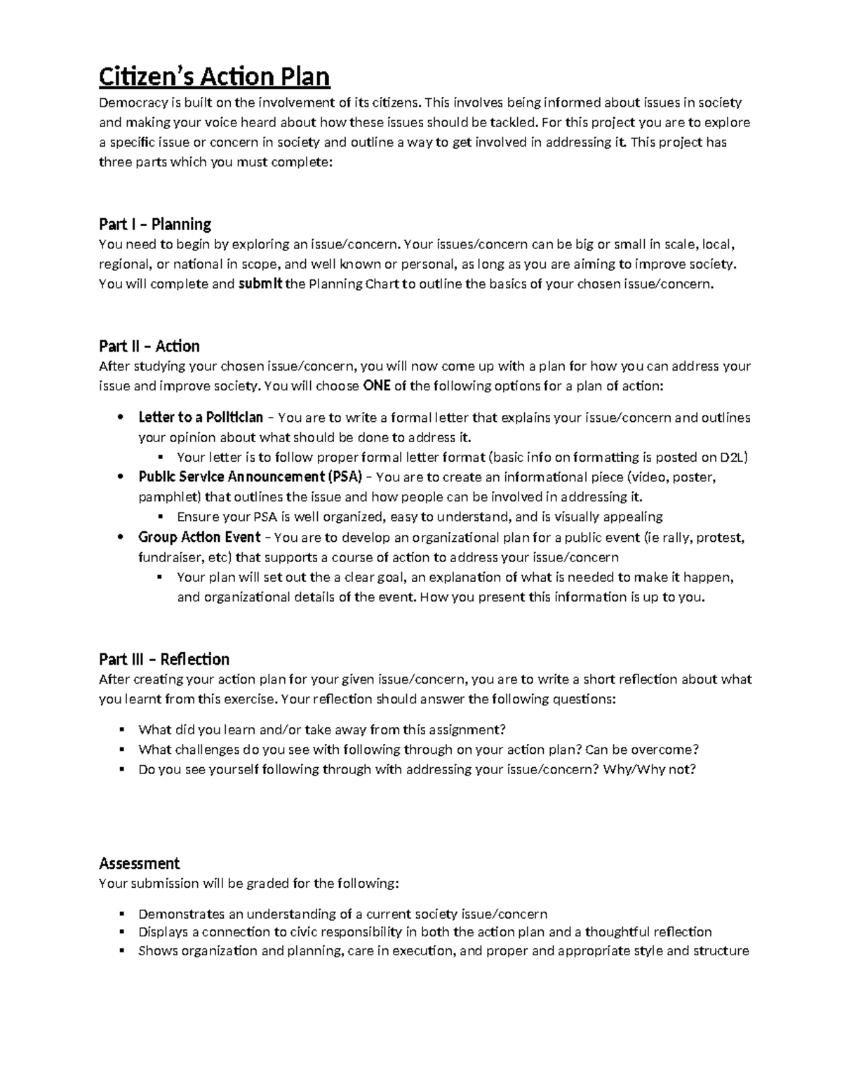 Citizen Action Plan - Citizen’s Action Plan Democracy is built on the ...