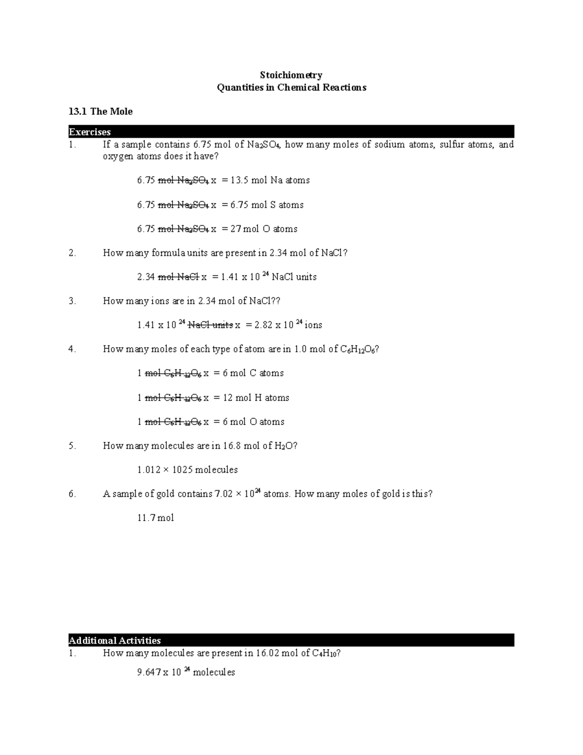 Module-stoichiometry-activities - Stoichiometry Quantities in Chemical ...