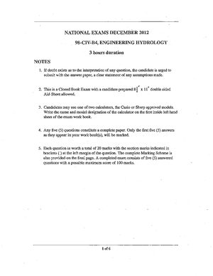 hydrology Final exam 2012 - University of Arizona Department of ...
