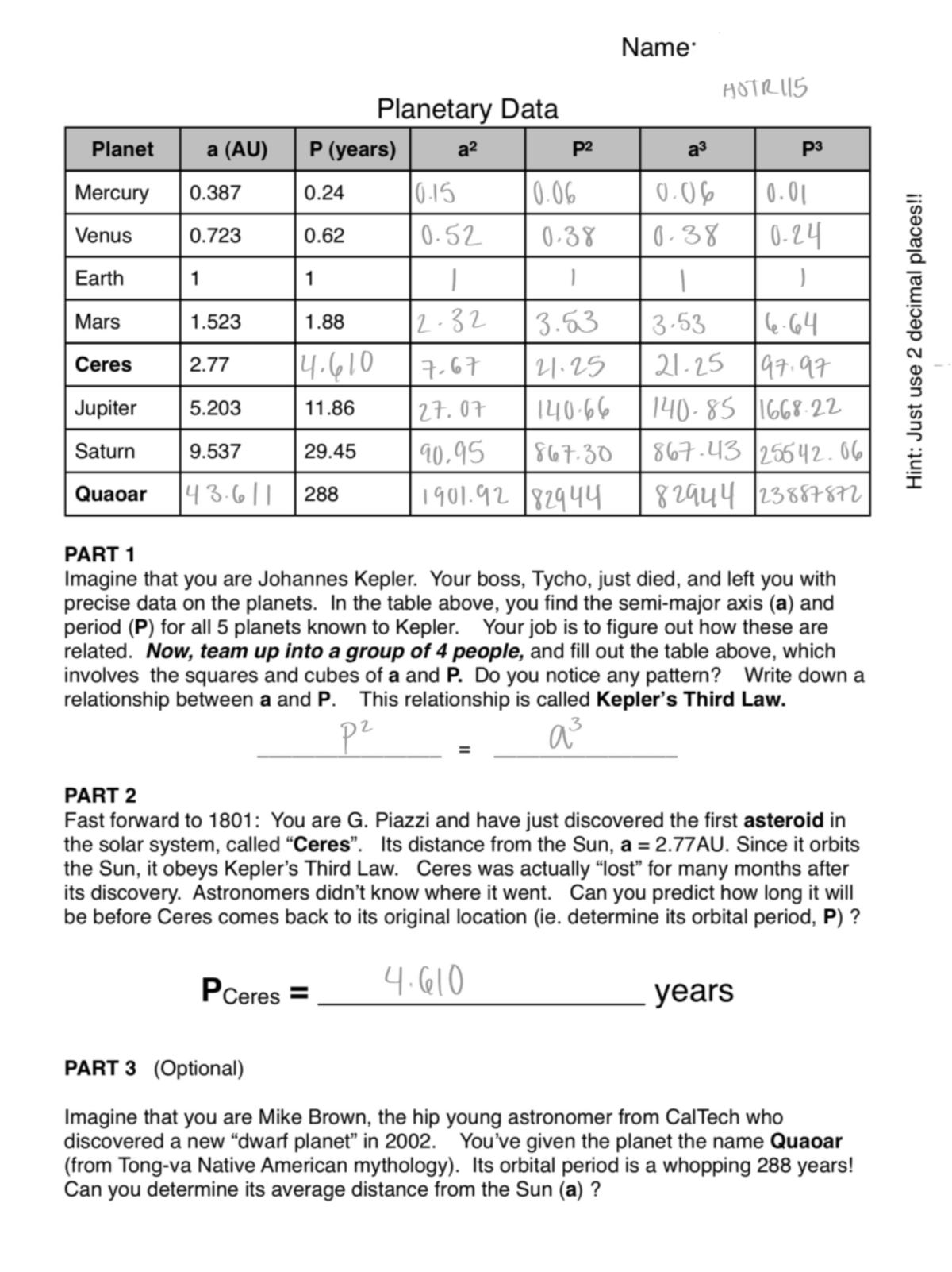 Planetary Data - ASTR 115 - Studocu