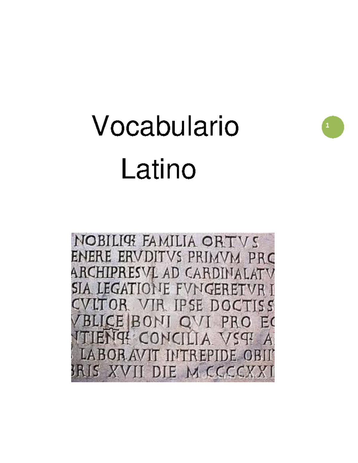 Vocabulario latino - 1 Vocabulario Latino 2 Sustantivos Primera ...