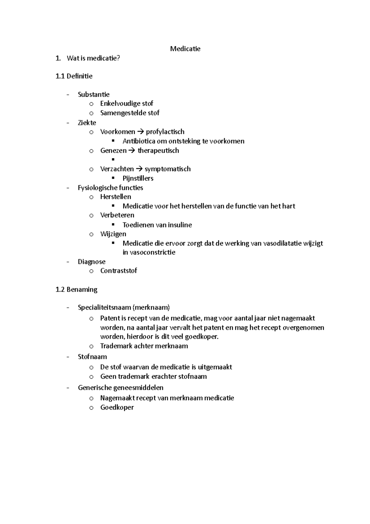 Medicatie - o Trademark achter merknaam Stofnaam o De stof waarvan de ...