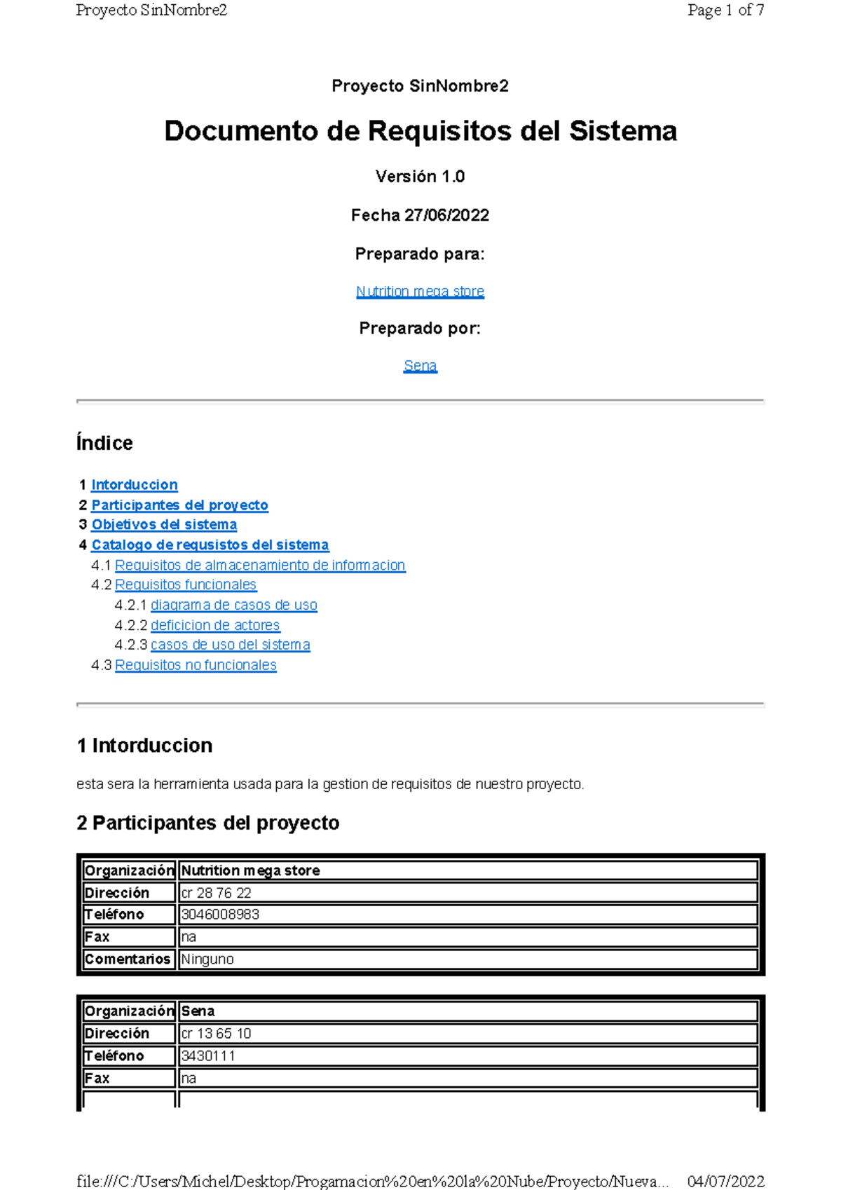 REM Uso de la herramienta de gestión de requisitos GA1-220501092-AA5 ...