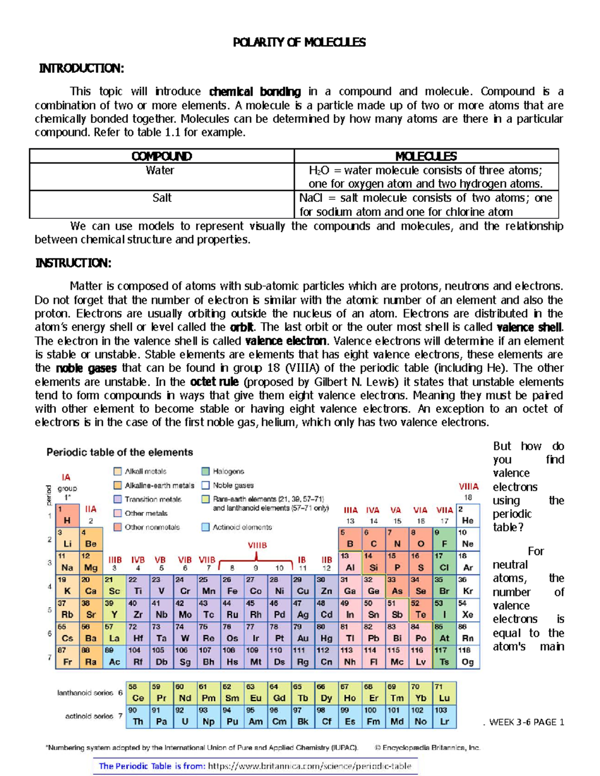 Polarity OF Molecules - POLARITY OF MOLECULES INTRODUCTION: This topic ...