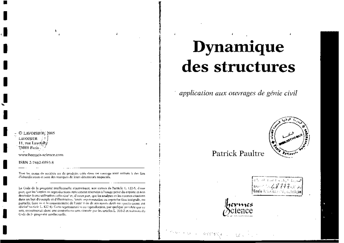 Paultre Dynamique des structures-1 - • 1 1 1 1 1 '- 1 1 1 1 1 1 1 ...