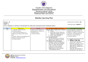 Health Quarter 3 Weeks 1 8 - HEALTH 7 Quarter 3 – Week 1 Factors of ...