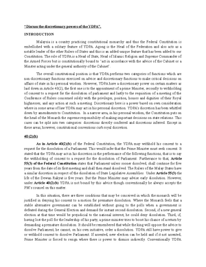 Written Assignment - Constitutional Law II LAW487 (marked) - UiTM - Studocu