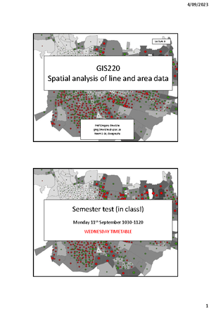 GIS 220 Notes - What is special about Spatial analysis lecture 1 What ...