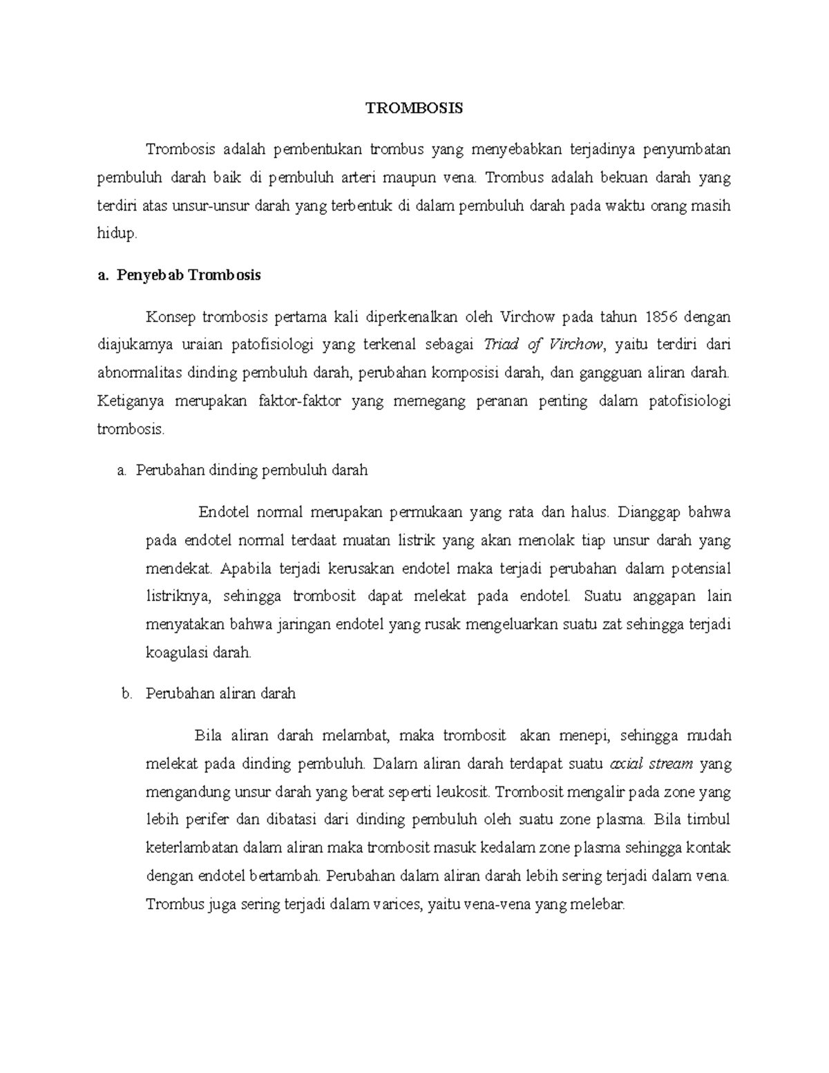 Trombosis Paru dan Penjelasannya - TROMBOSIS Trombosis adalah ...