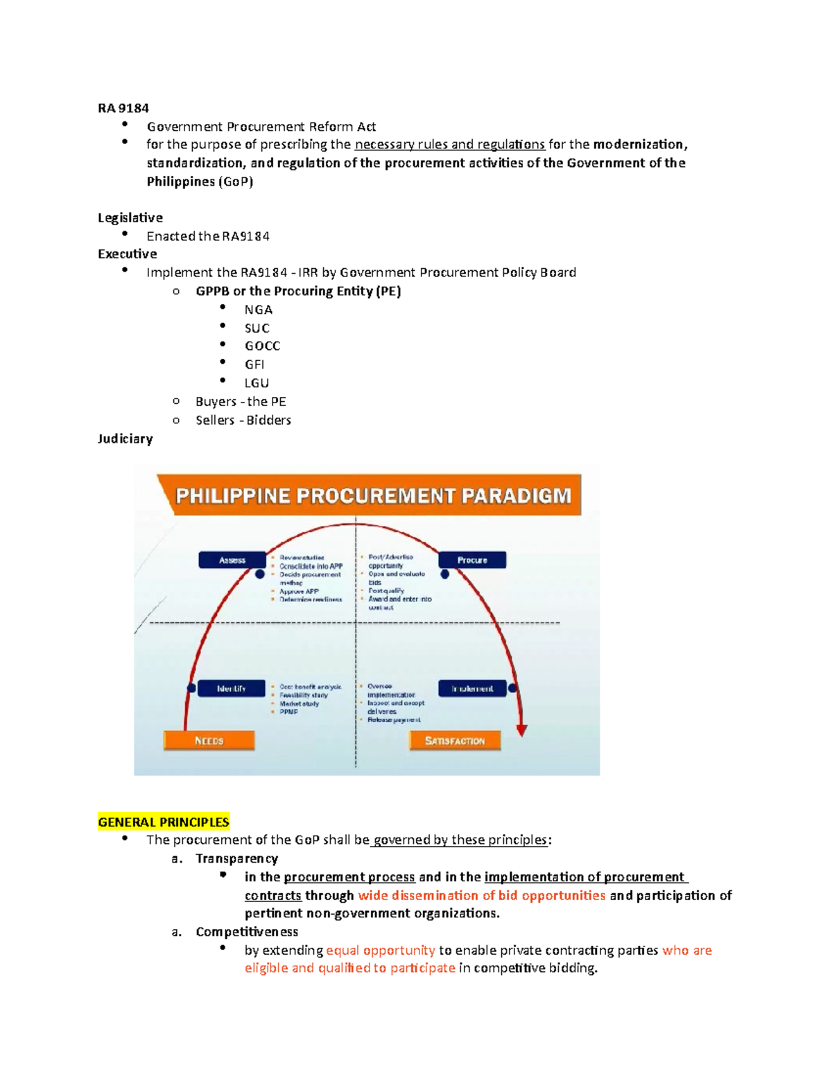Government Procurement Reform Act - Transparency in the procurement process and in the - Studocu