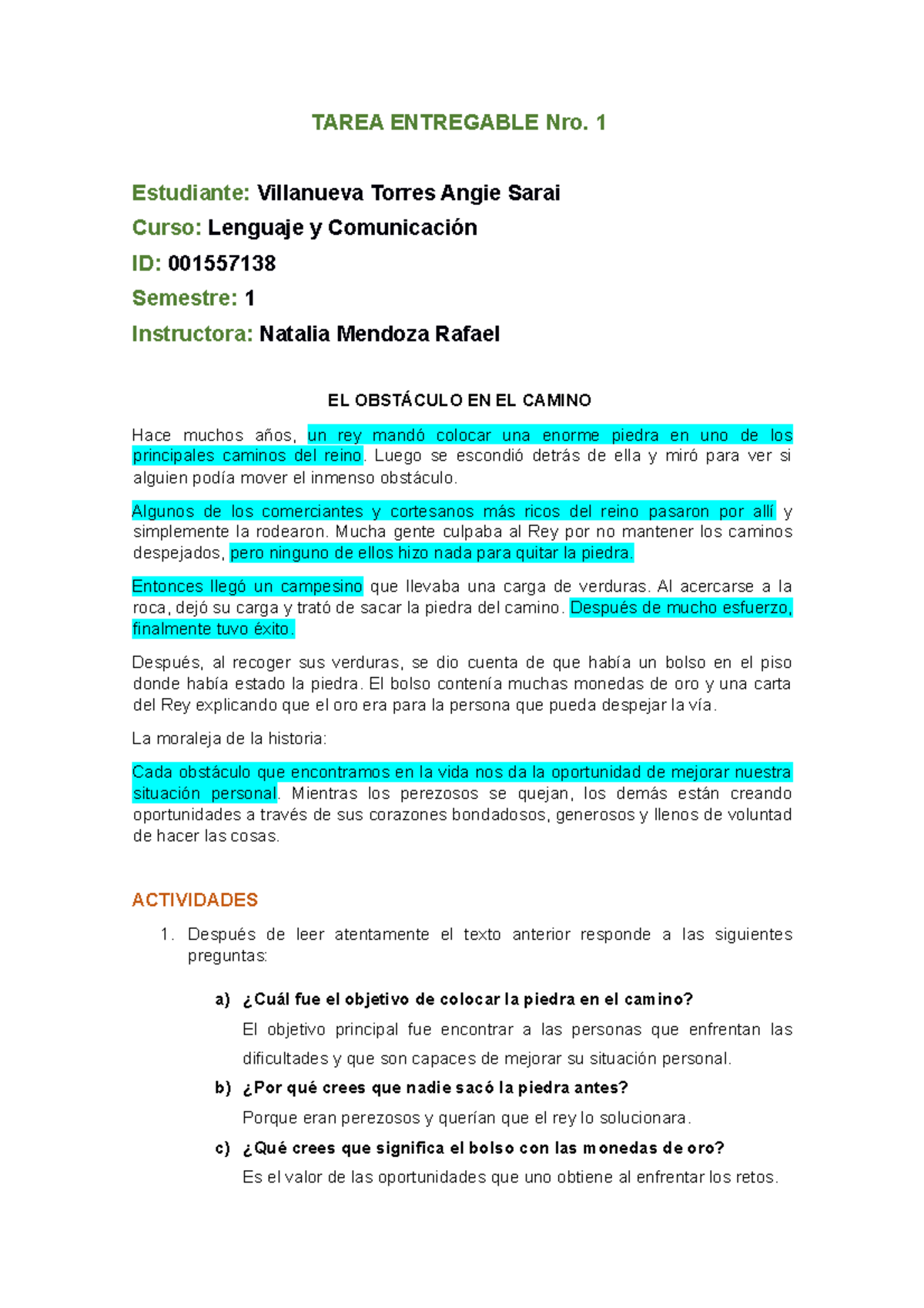 Tarea Entregable Nro1 - ffsfss - TAREA ENTREGABLE Nro. 1 Estudiante: Villanueva Torres Angie ...