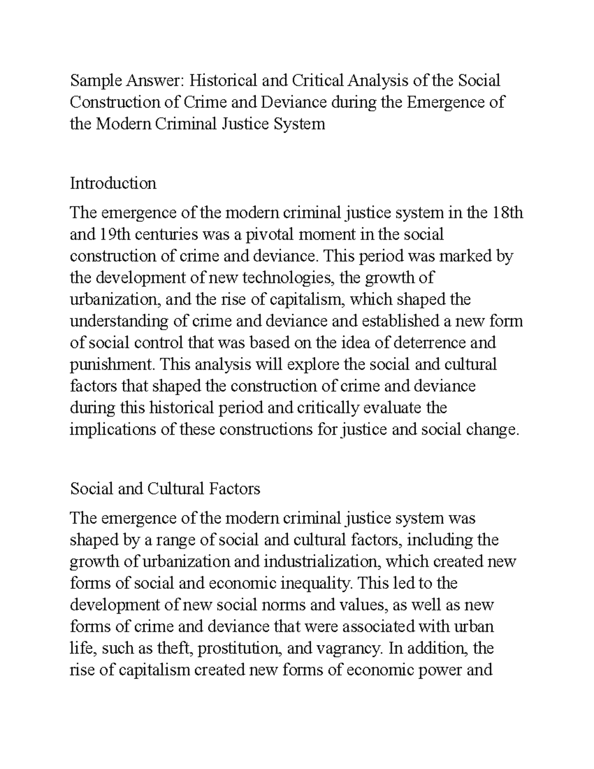 The Social Construction of Crime and Deviance SOCI4221 2 assignment ...