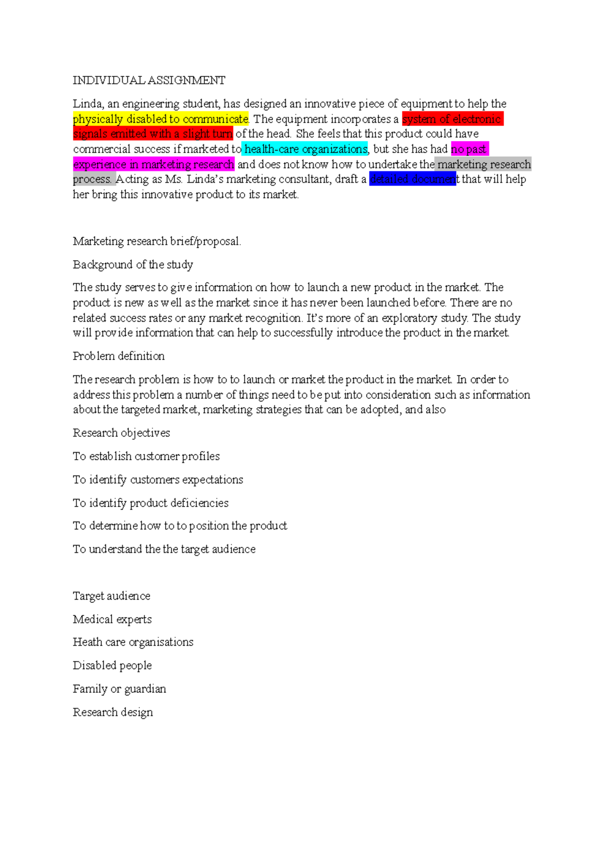 Marketing Research Individual Assignment - INDIVIDUAL ASSIGNMENT Linda ...