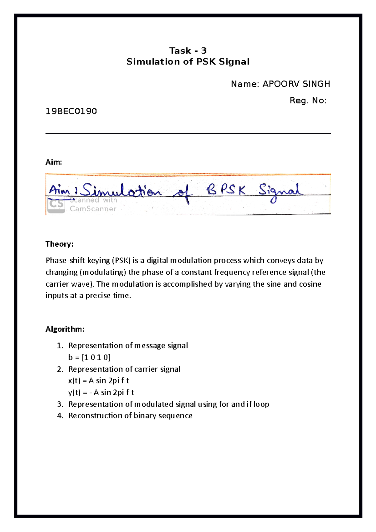 Dcs task 3 - okasayfg456ruhje57ytjiu - Task - 3 Simulation of PSK ...