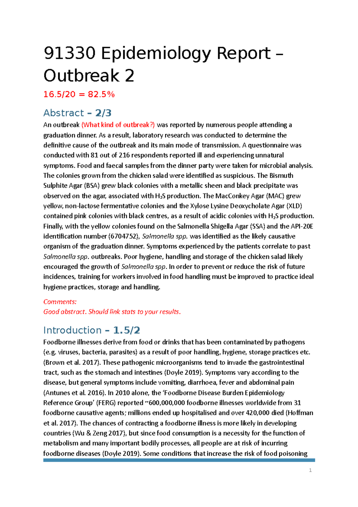 91330 Epidemiology Report - Outbreak 2 - 91330 Epidemiology Report ...