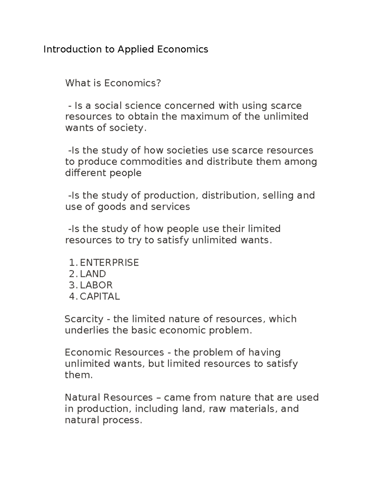 Applied Economics (Introduction) - Introduction to Applied Economics ...