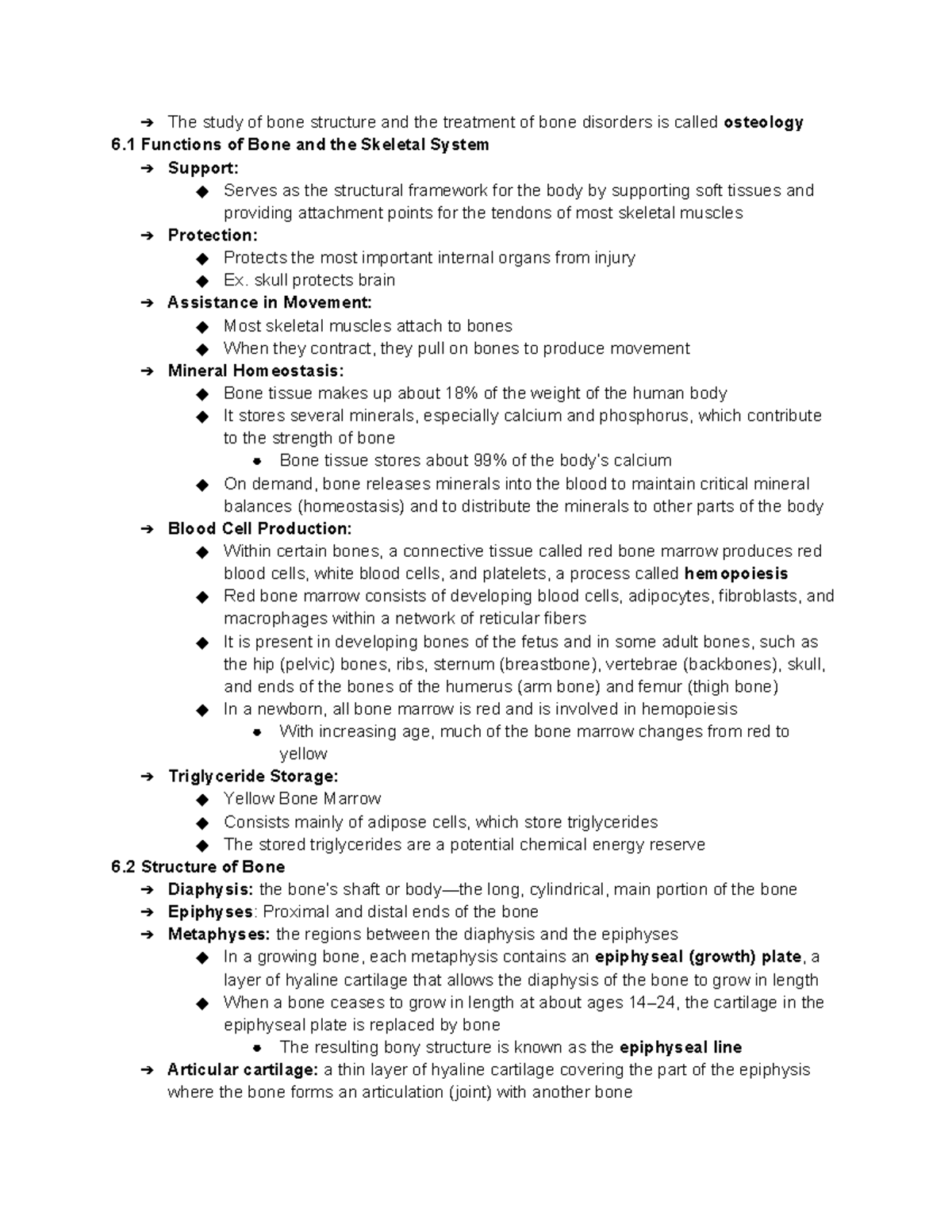Chapter 6 The Skeletal System- Bone Tissue - The study of bone ...