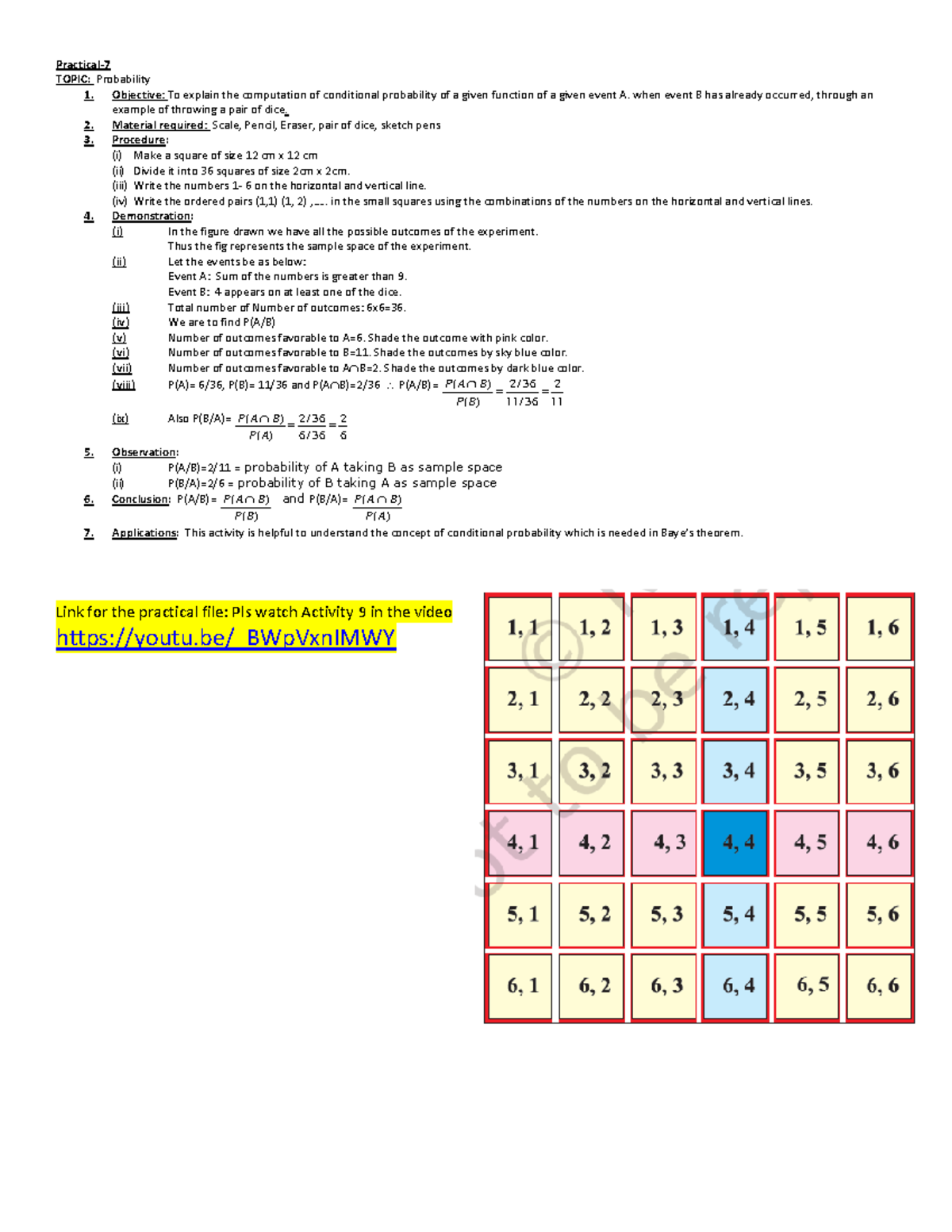 Practical 7 XII Probability - Practical- TOPIC: Probability 1 ...