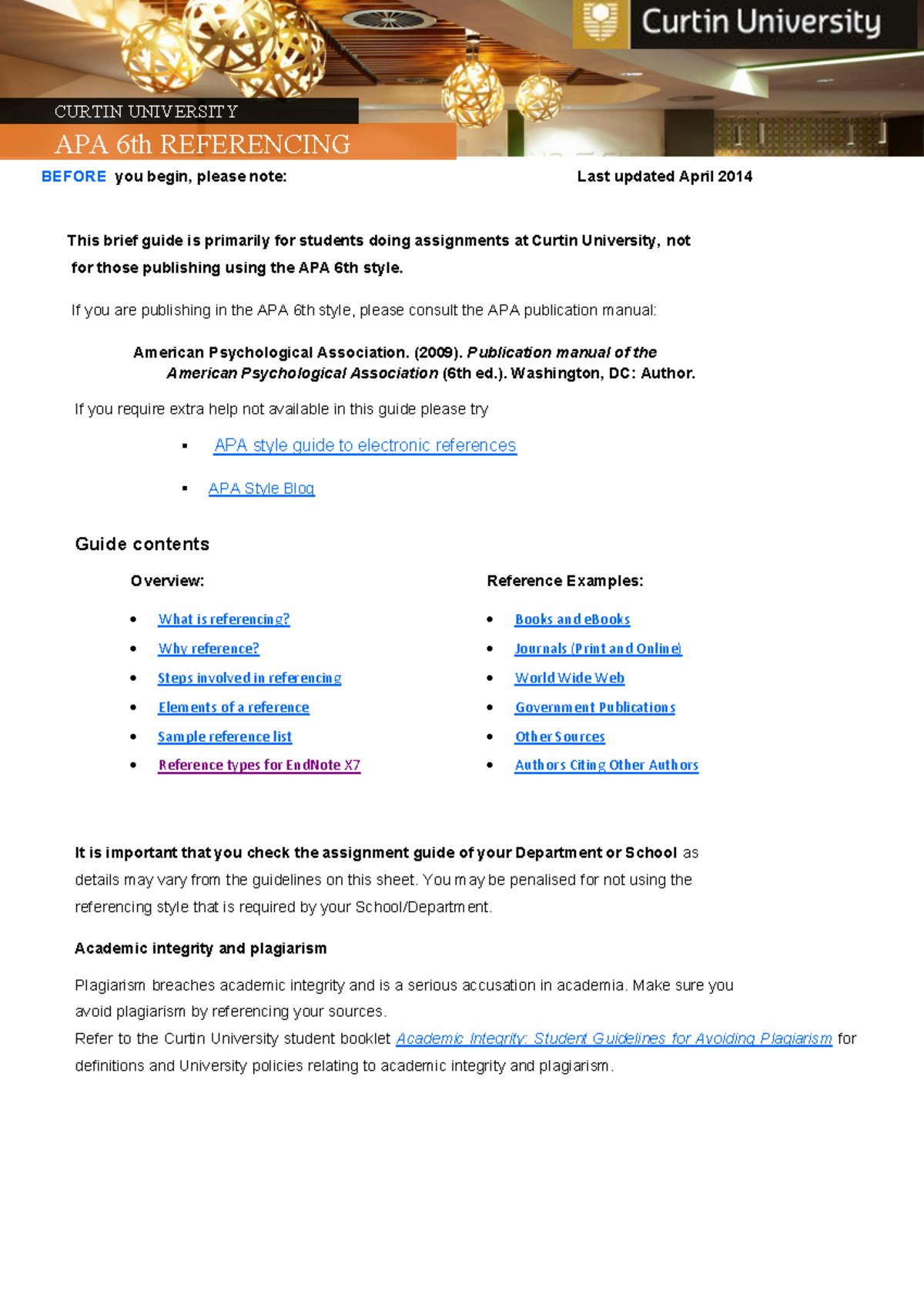 APA Referencing Guide for Dummies - BEFORE you begin, please note: Last ...