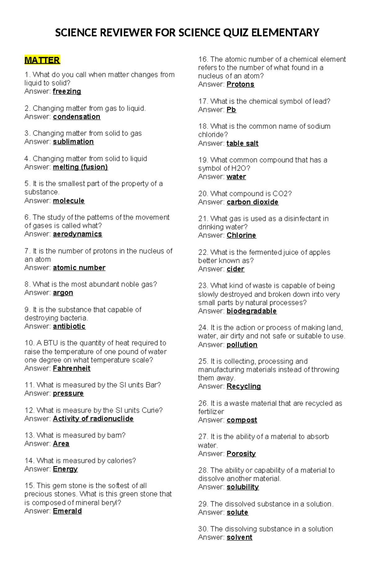 416365680 Science Quiz Bee Reviewer - SCIENCE REVIEWER FOR SCIENCE QUIZ ...