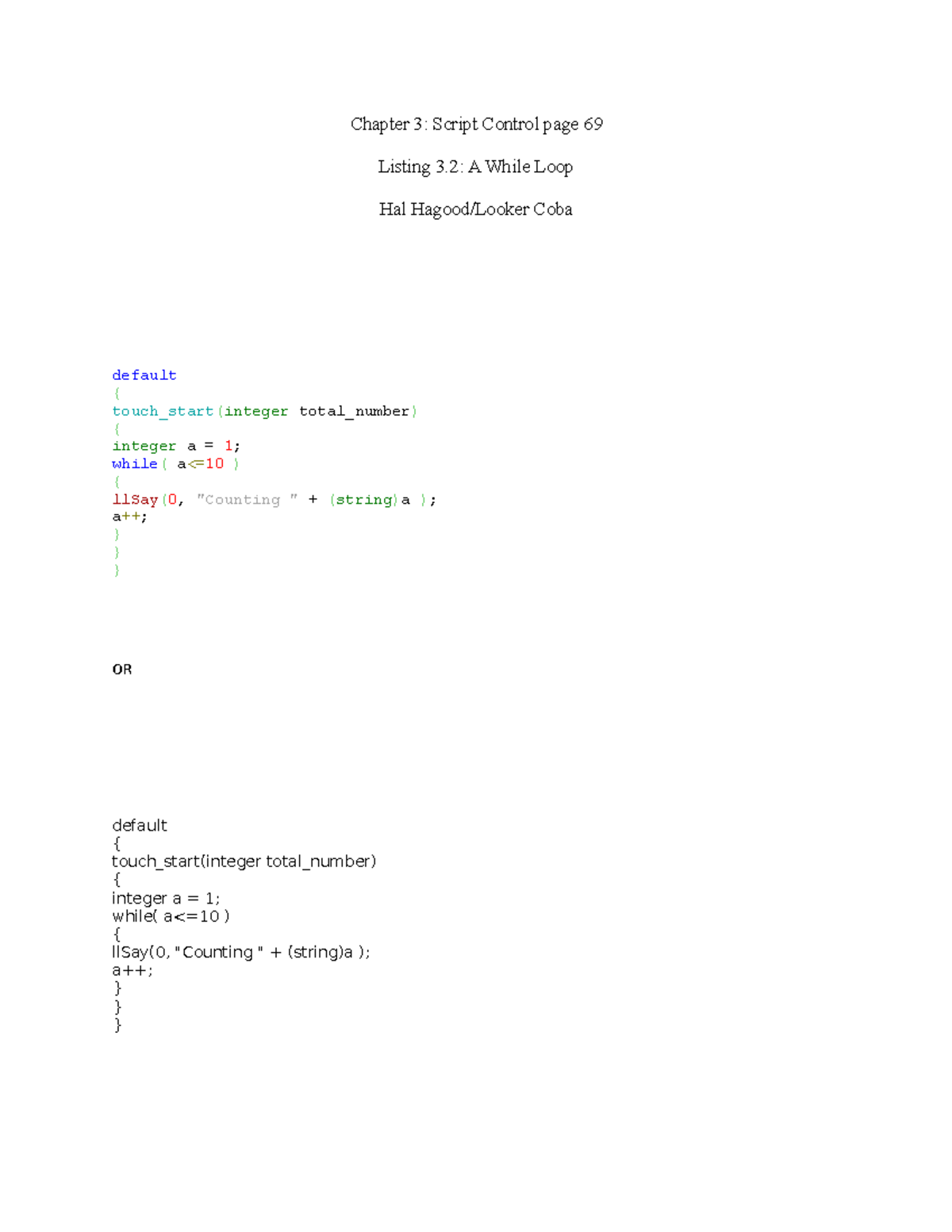 U02a1 Decision Control Script - Chapter 3: Script Control page 69 ...
