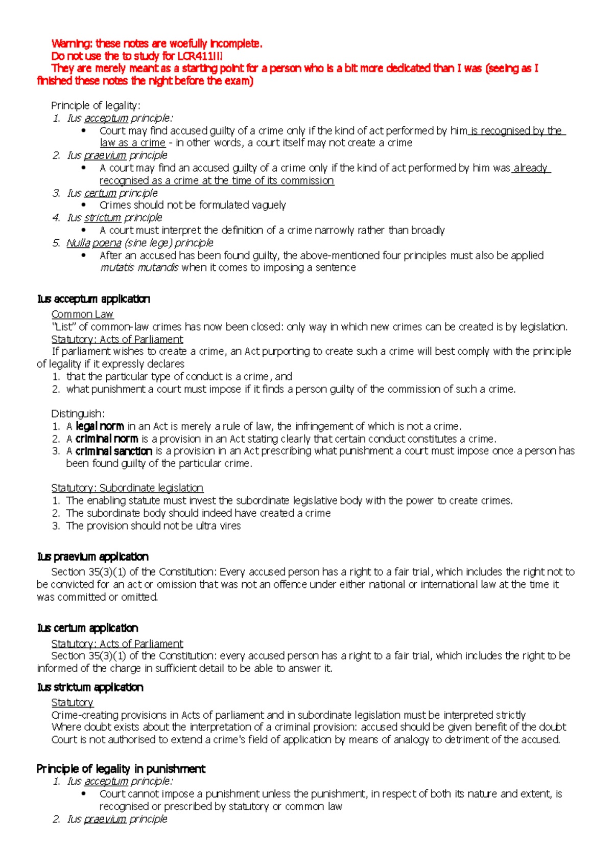 LJU4802-Short-notes - Short notes - Warning: these notes are woefully ...