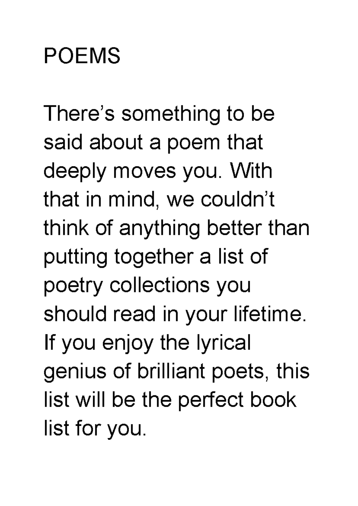 20 Must-Read Poetry Collections - POEMS There’s something to be said ...