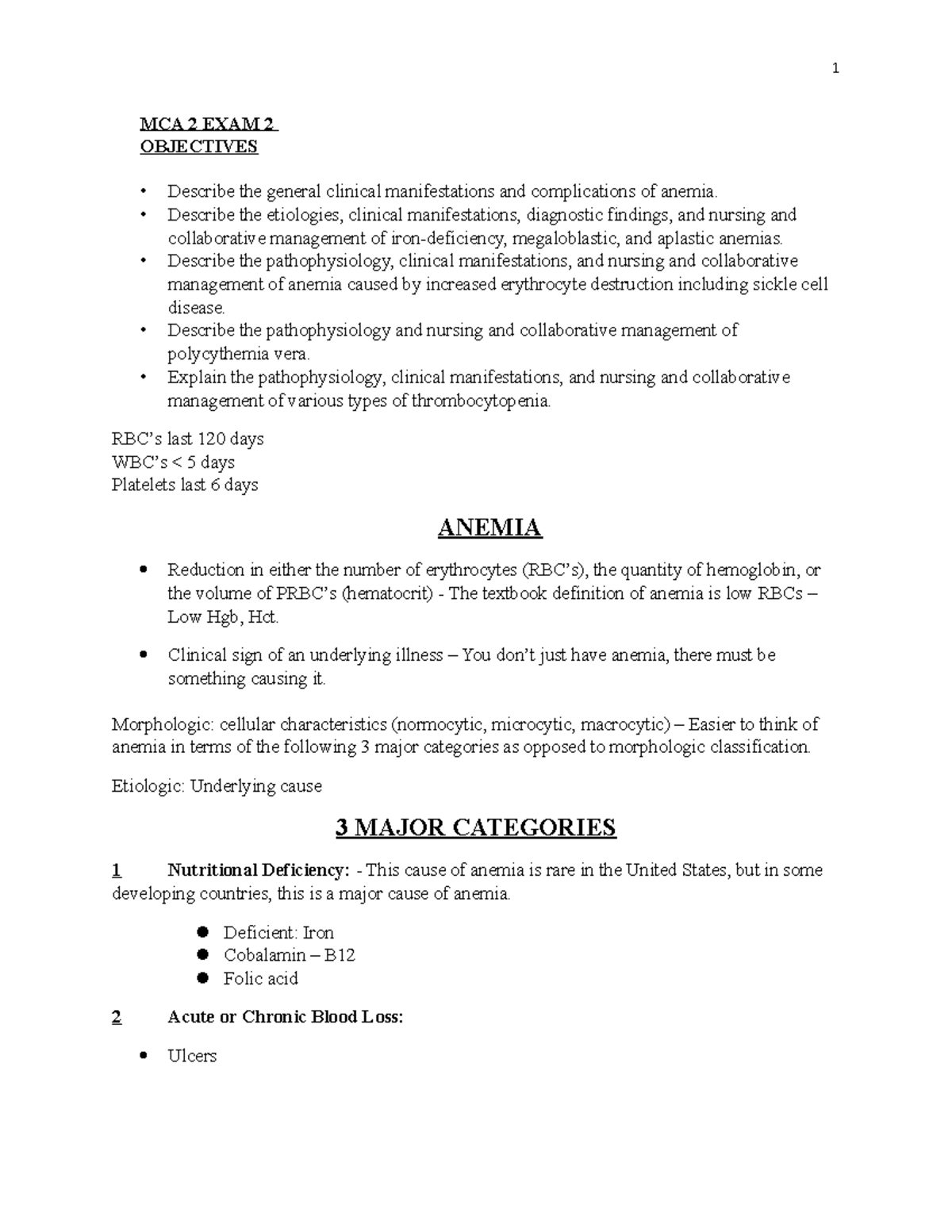 MCA 2 lecture notes for ABSN - Part 1 lecture notes for Exam #2 - MCA 2 ...