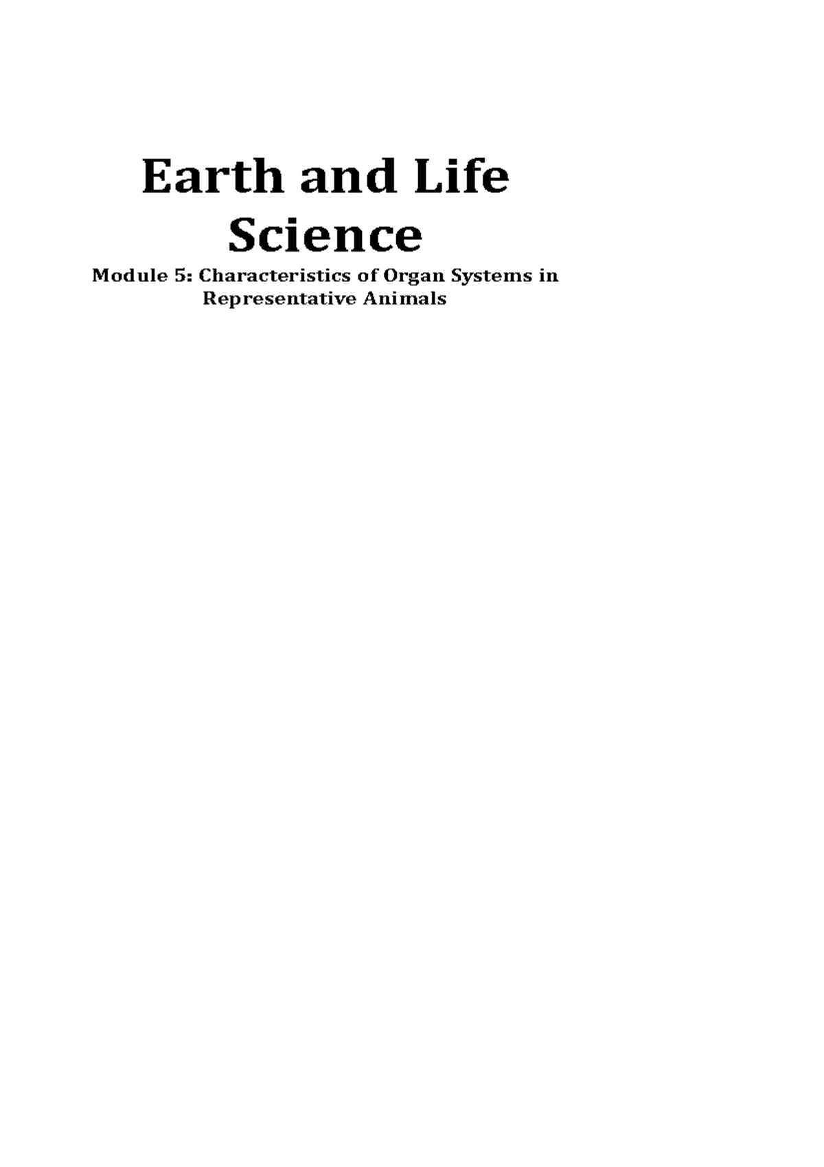 Module-5 - Ffd - HS Earth and Life Science Module 5: Characteristics of ...