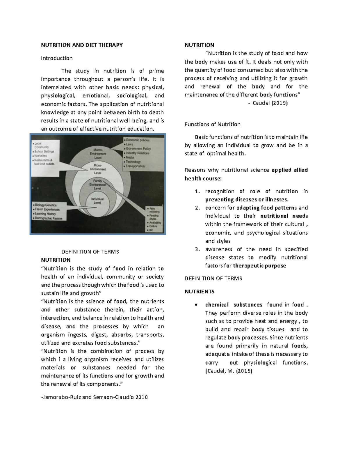 Nutrition AND DIET Therapy - NUTRITION AND DIET THERAPY Introduction ...